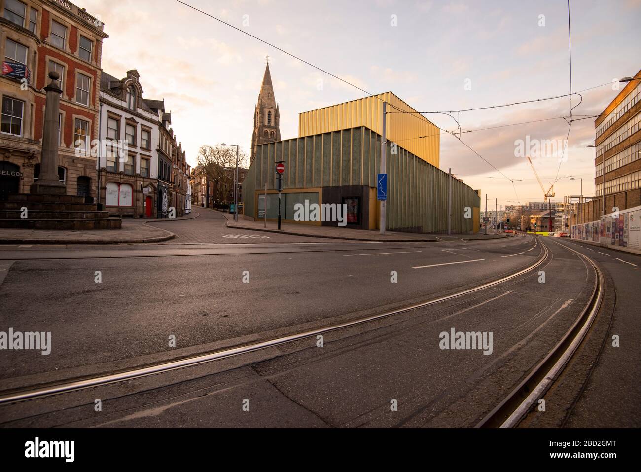 Weekday Cross at sunrise in Nottingham City, captured during the Covid ...