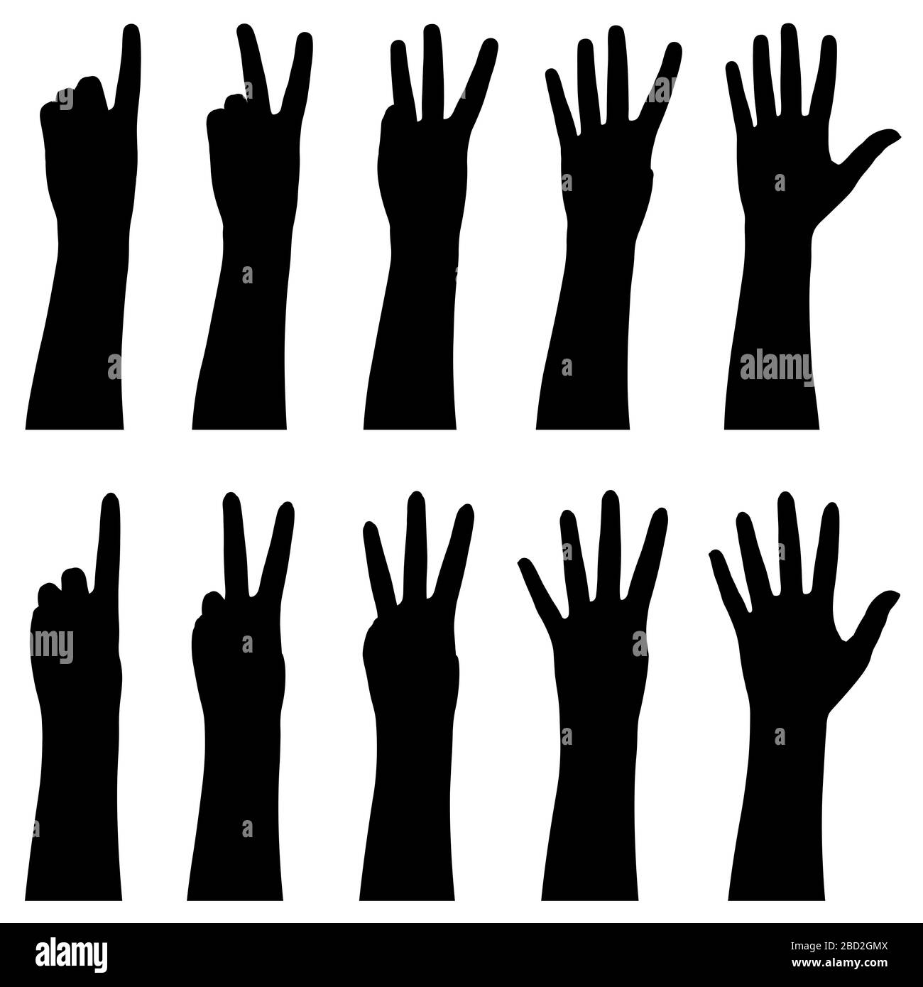 Counting five sign language Cut Out Stock Images & Pictures - Alamy