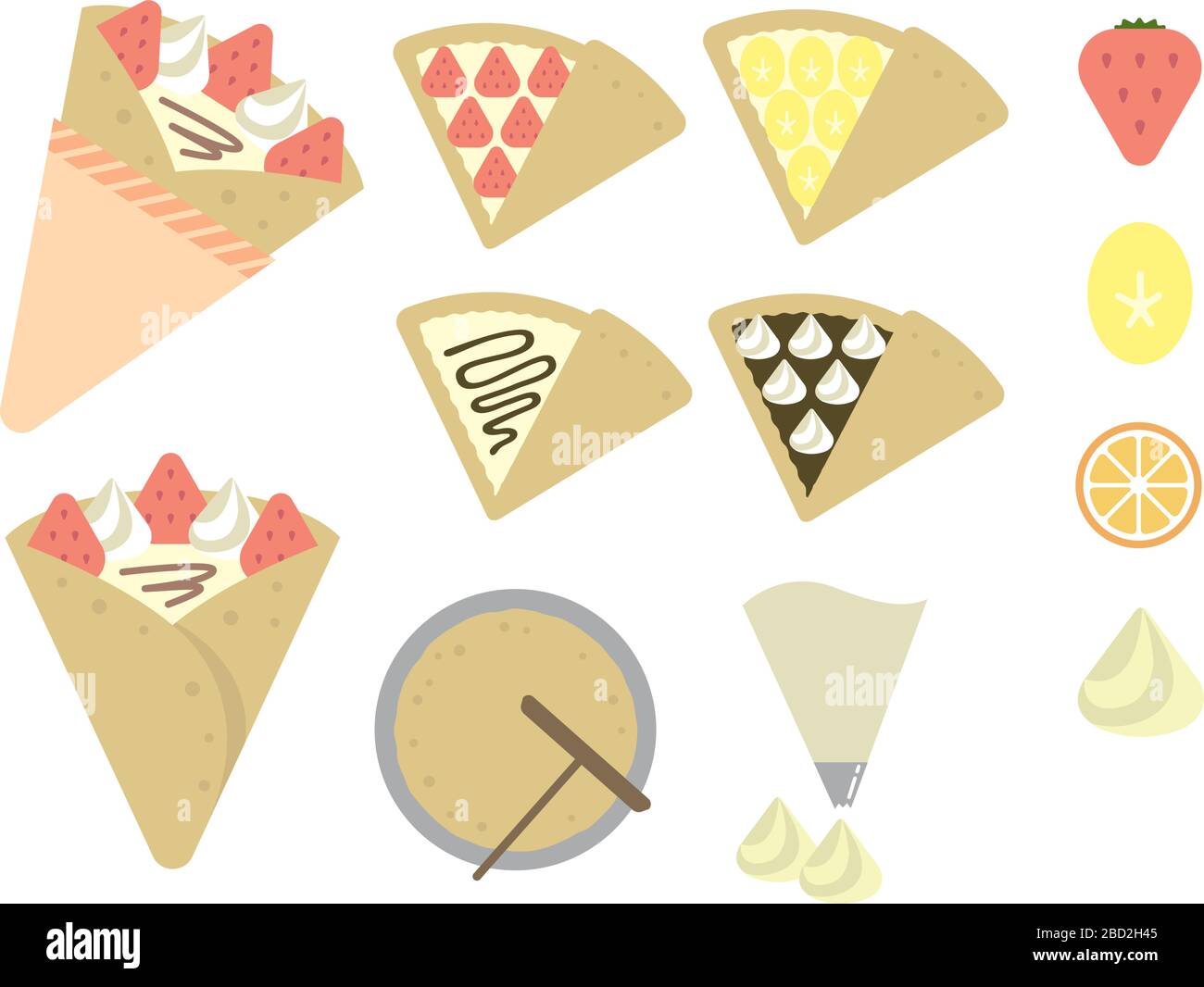 Crepe illustration icon set Stock Vector Image & Art - Alamy
