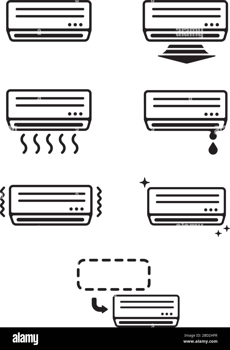 AC ( air conditioner) vector icon illustration set Stock Vector Image ...