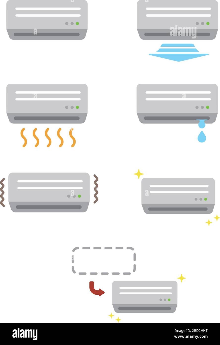 AC ( air conditioner) vector icon illustration set Stock Vector Image ...