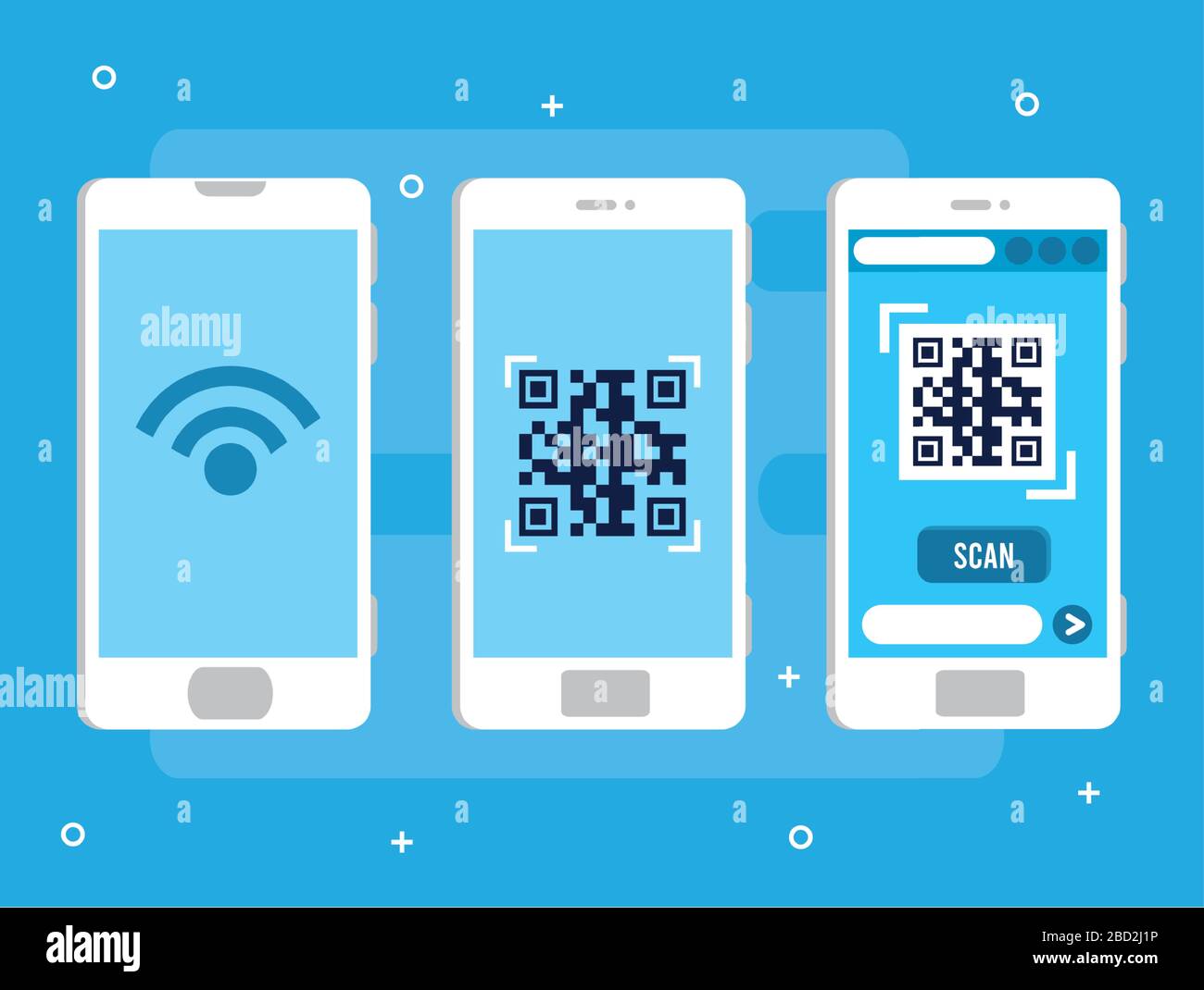 qr code inside smartphones vector design Stock Vector Image & Art - Alamy