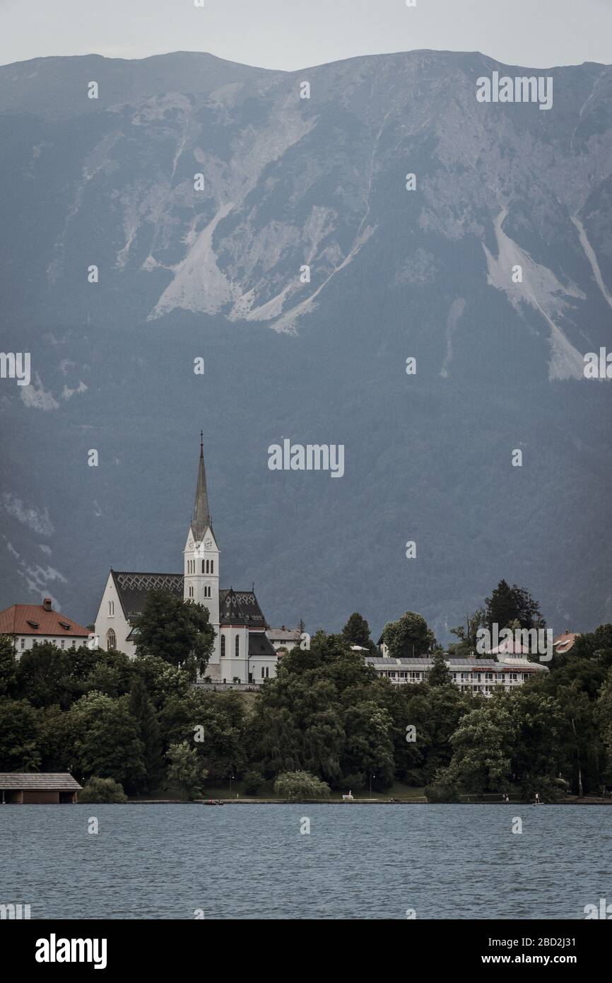 The city of Bled from the lakeside in Slovenia Stock Photo - Alamy