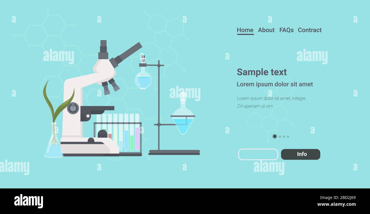 professional medical laboratory microscope with glass test tubes ...
