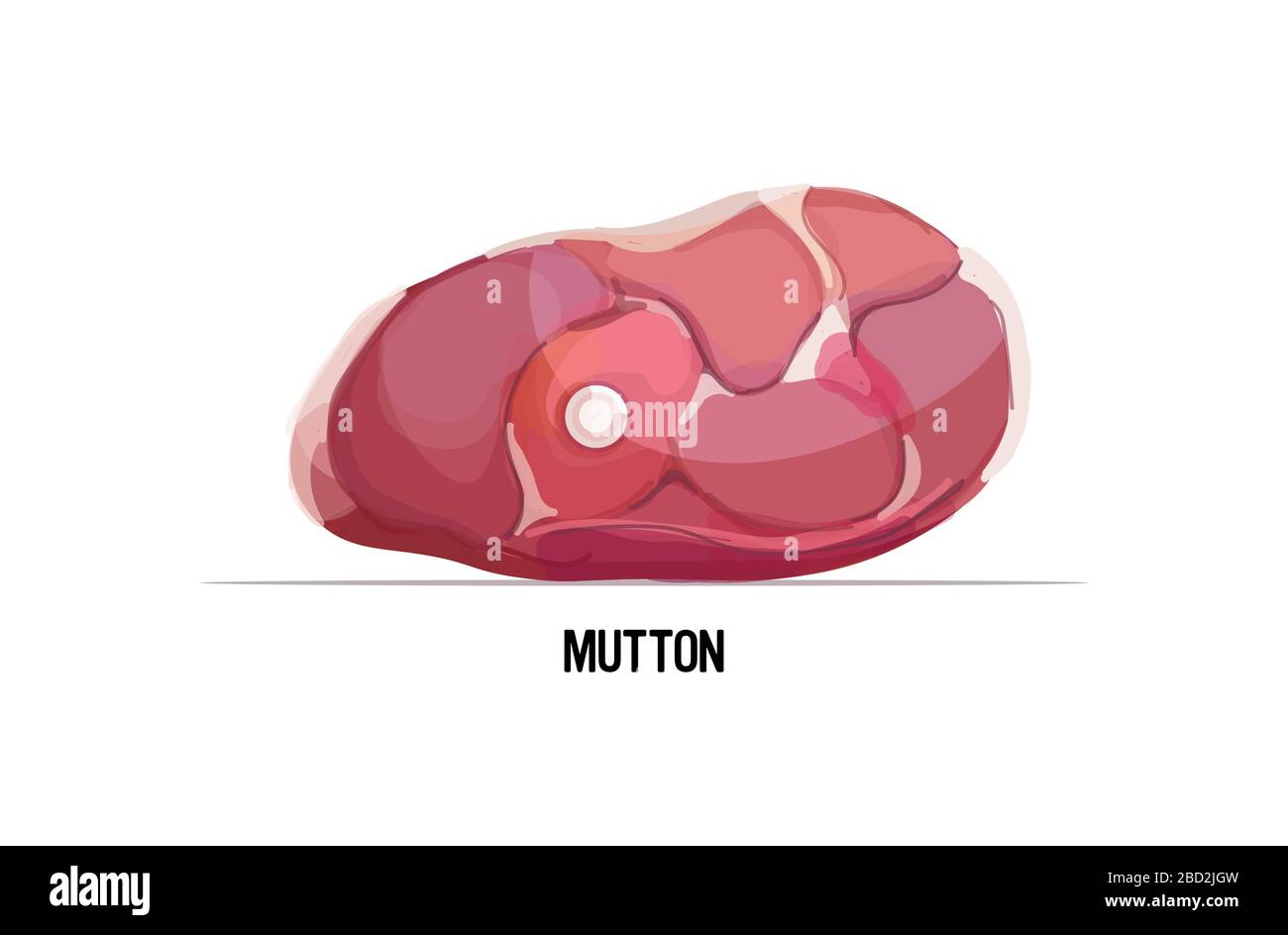 fresh mutton steak raw meat isolated on white background horizontal ...