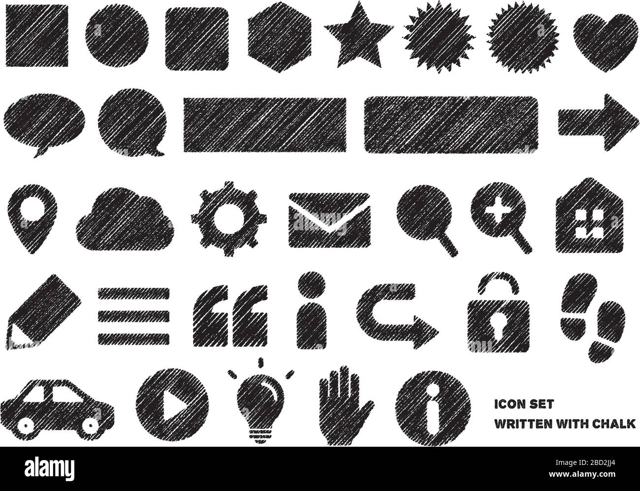 chalk drowing icon set illustration Stock Vector Image & Art - Alamy