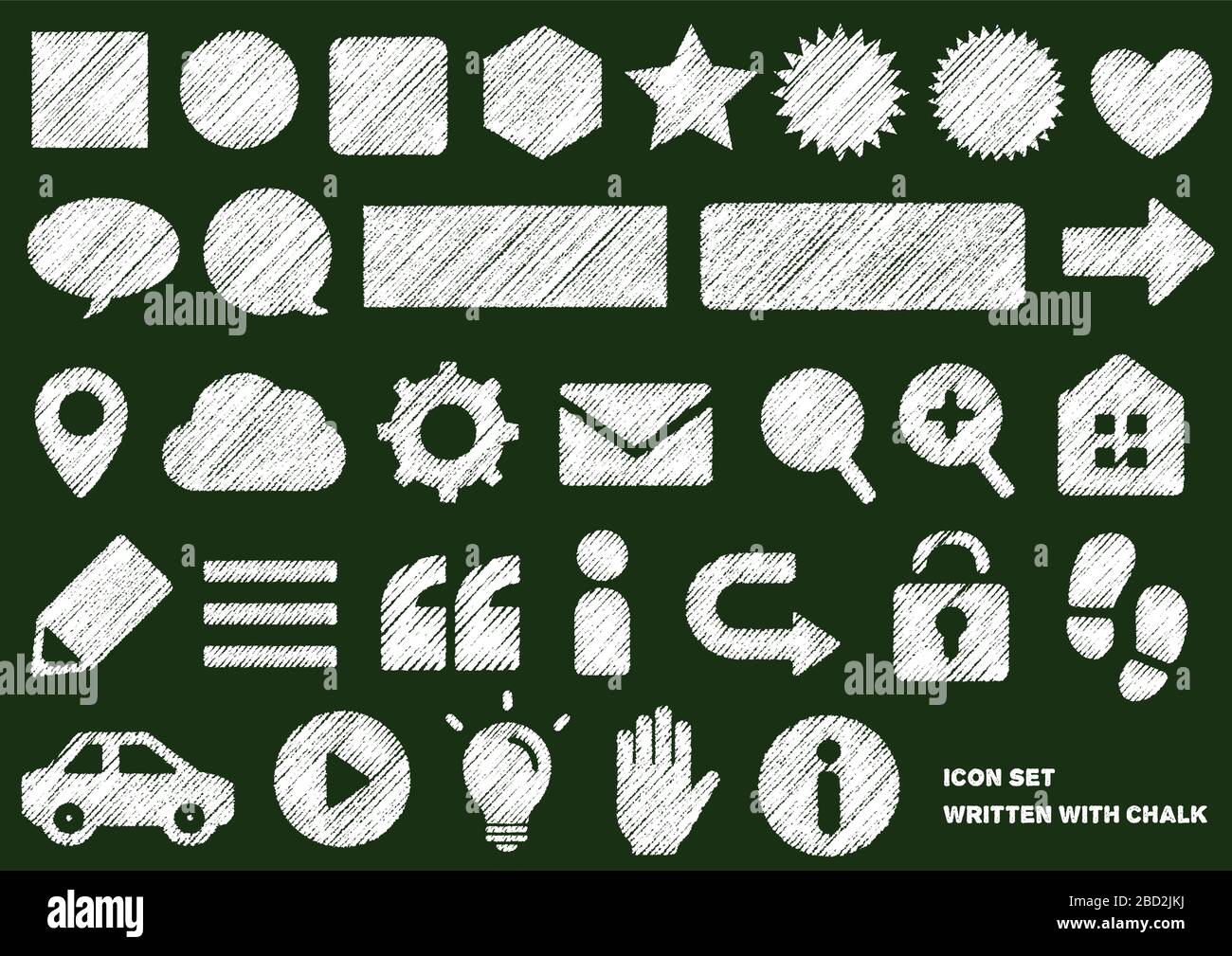 chalk drowing icon set illustration Stock Vector Image & Art - Alamy