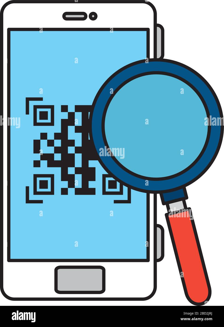 qr code inside smartphone and lupe vector design Stock Vector Image ... qr code inside smartphone and lupe vector design Stock Vector Image ...