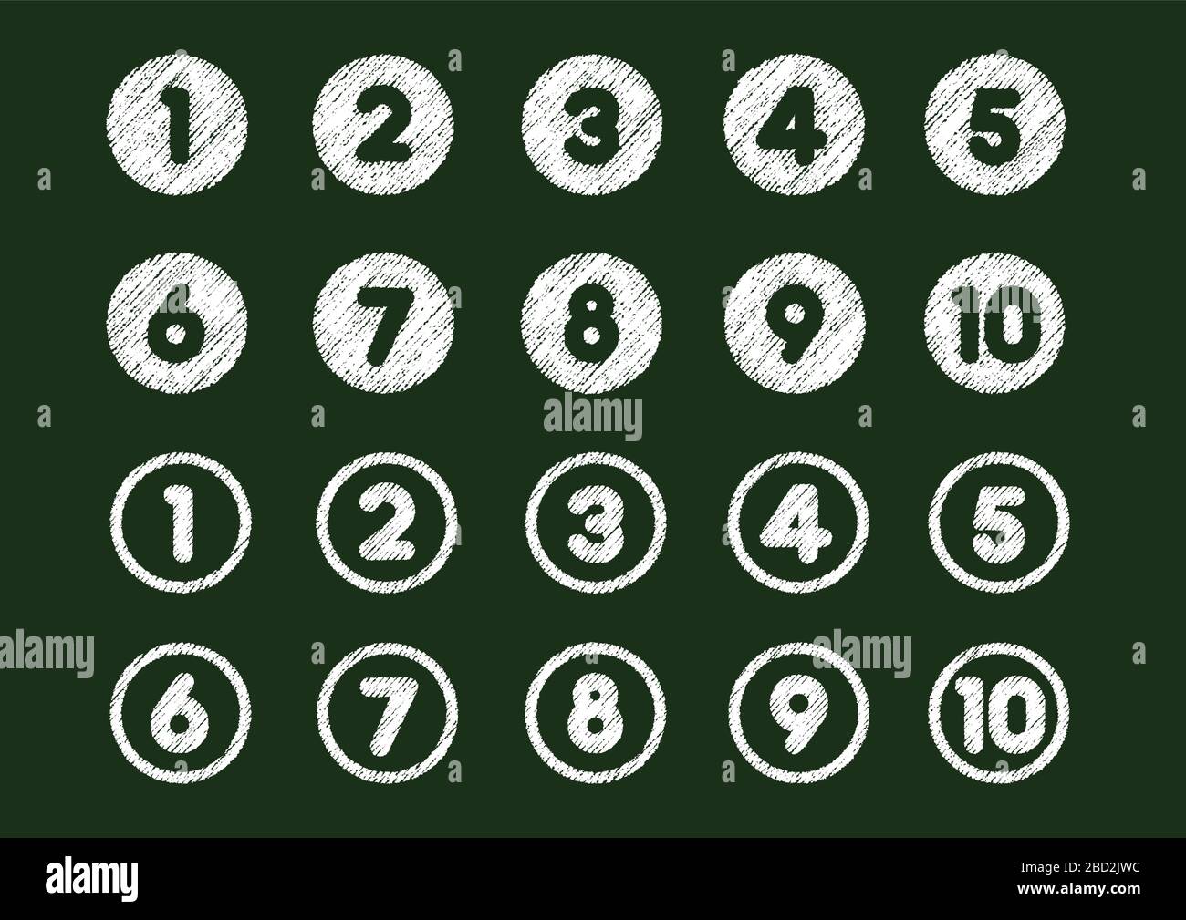 chalk drowing number icon set (from 1 to 10 Stock Vector Image & Art ...