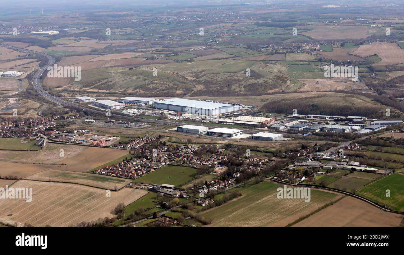 aerial view of Markham Vale at junction 29a of the M1 motorway near ...