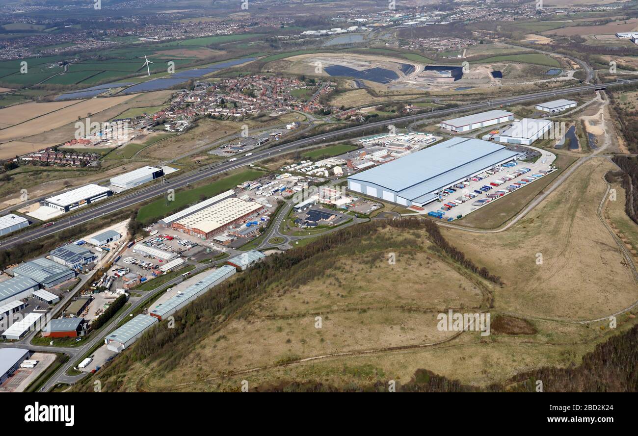aerial view of Markham Vale at junction 29a of the M1 motorway near ...