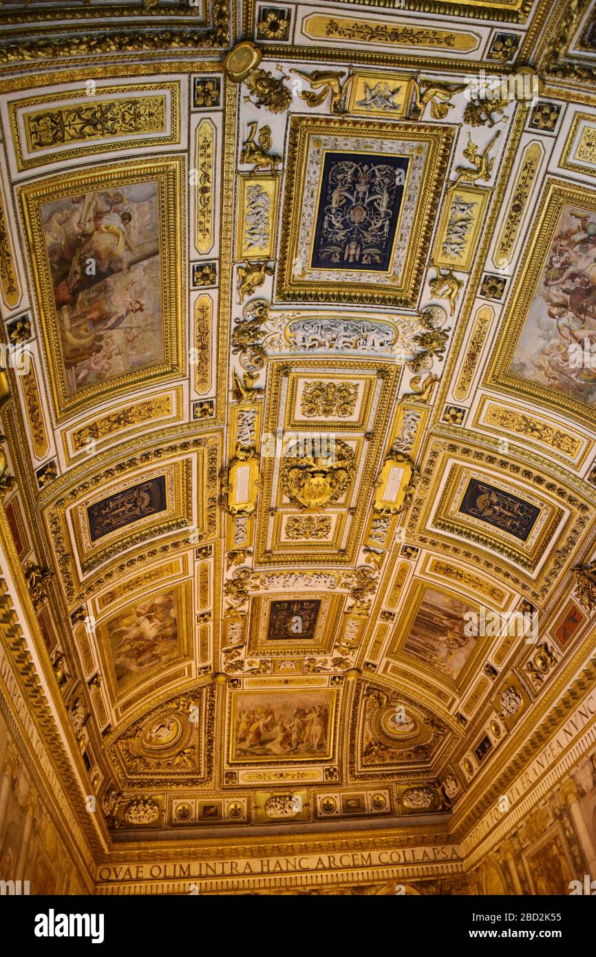 Ornate vaulted Ceiling in the Papal Apartments of the Mausoleum of ...
