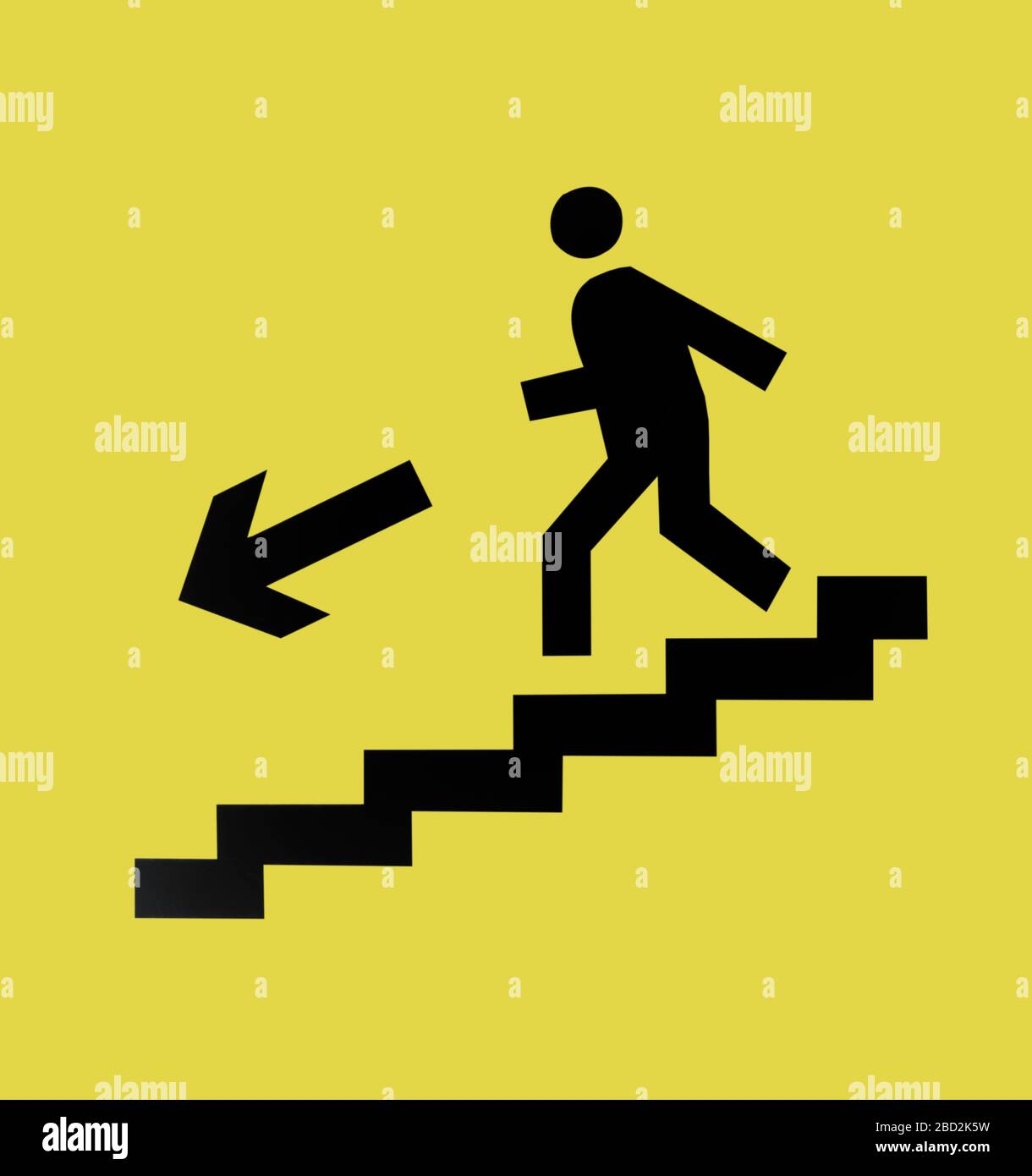 Signal indicating the movement of people on the stairs Stock Photo - Alamy