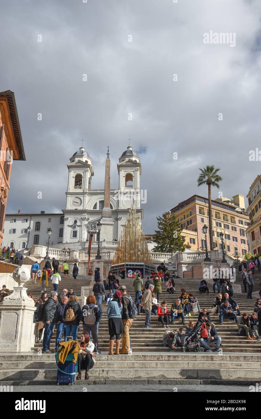 The Spanish Steps are a set of steps in Rome, Italy, climbing a steep ...