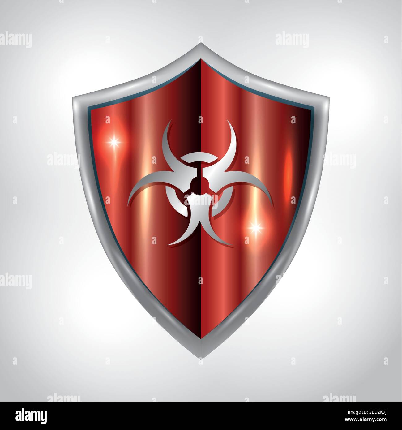 biohazard symbol in shield protective of campaign background Stock ...