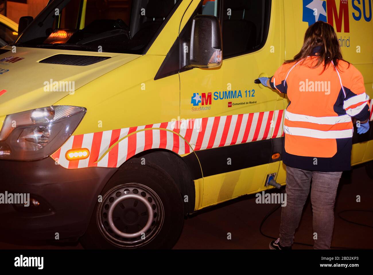 Madrid, Spain - October 2, 2019: Summa ambulance. Summa is a ...