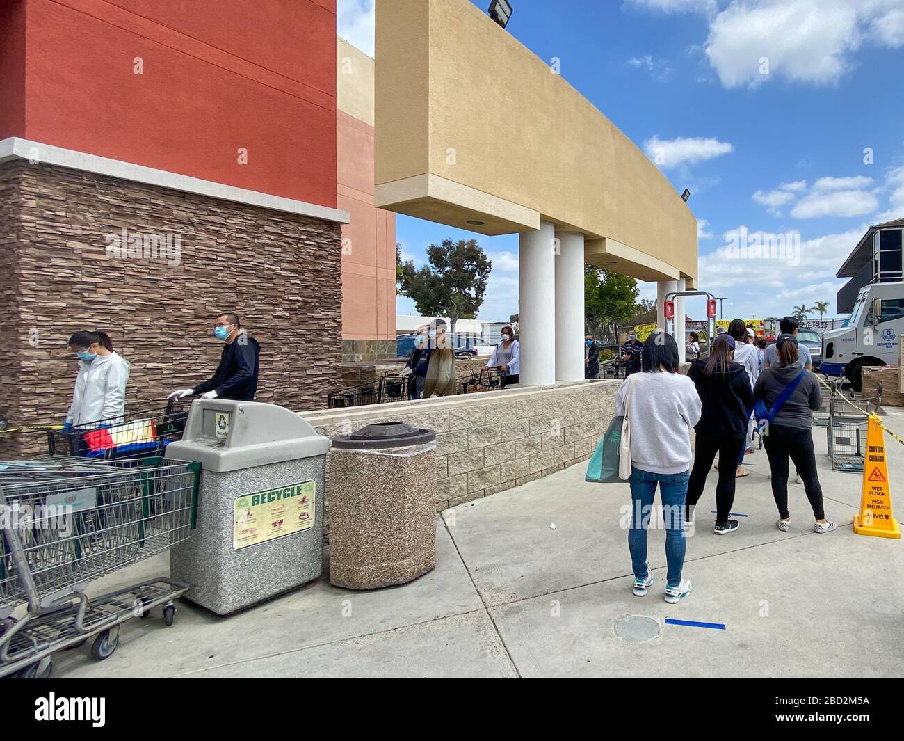 Special lines for shoppers during COVID-19 pandemic at Ranch 99 ...