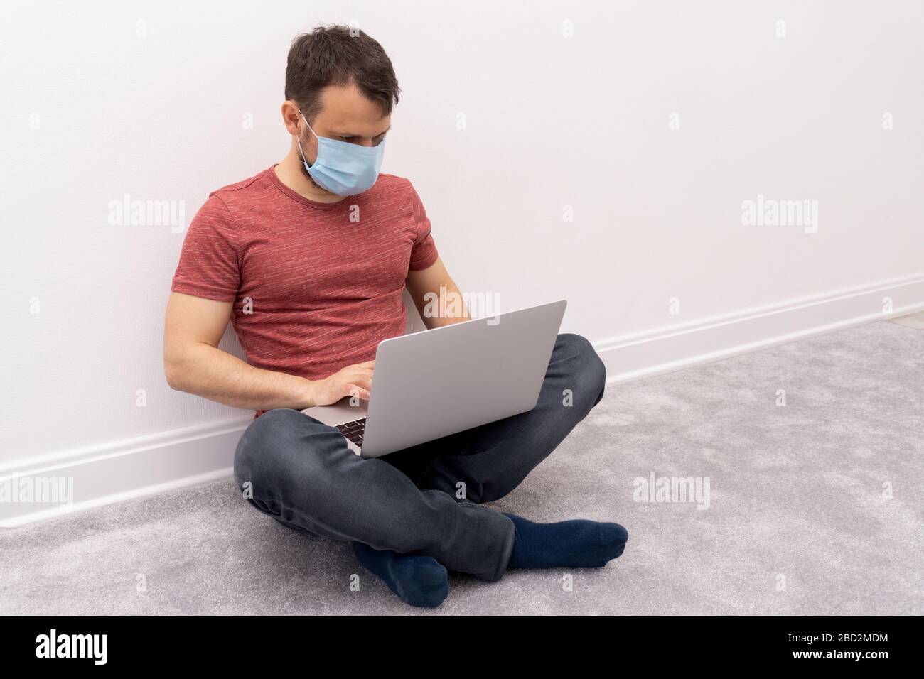 Man work from home at quarantine Stock Photo - Alamy