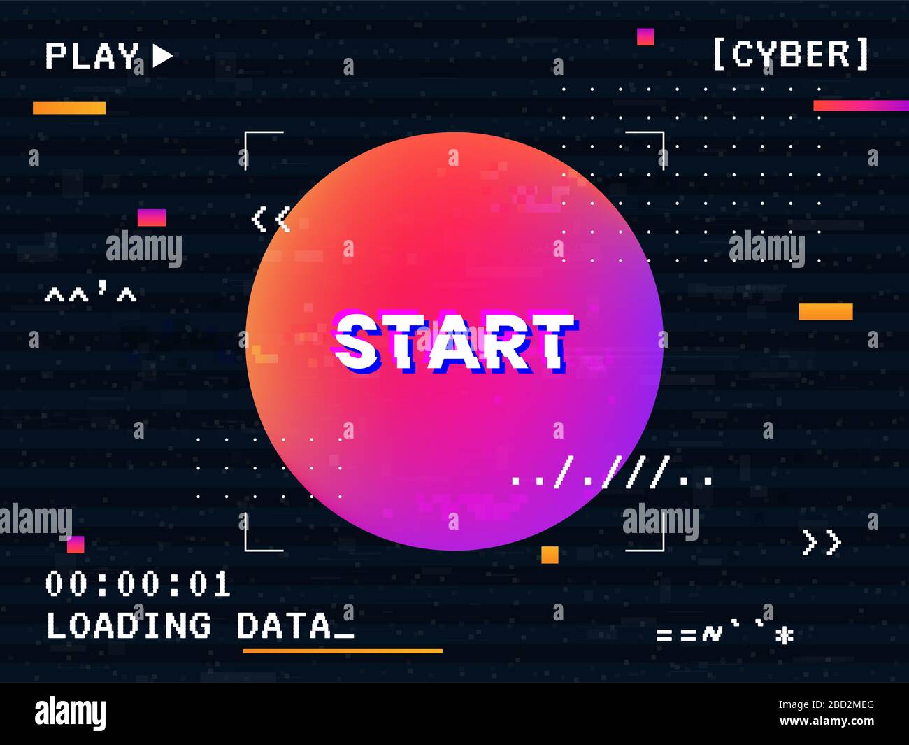 Computer icon vintage noise glitch hi-res stock photography and images ...
