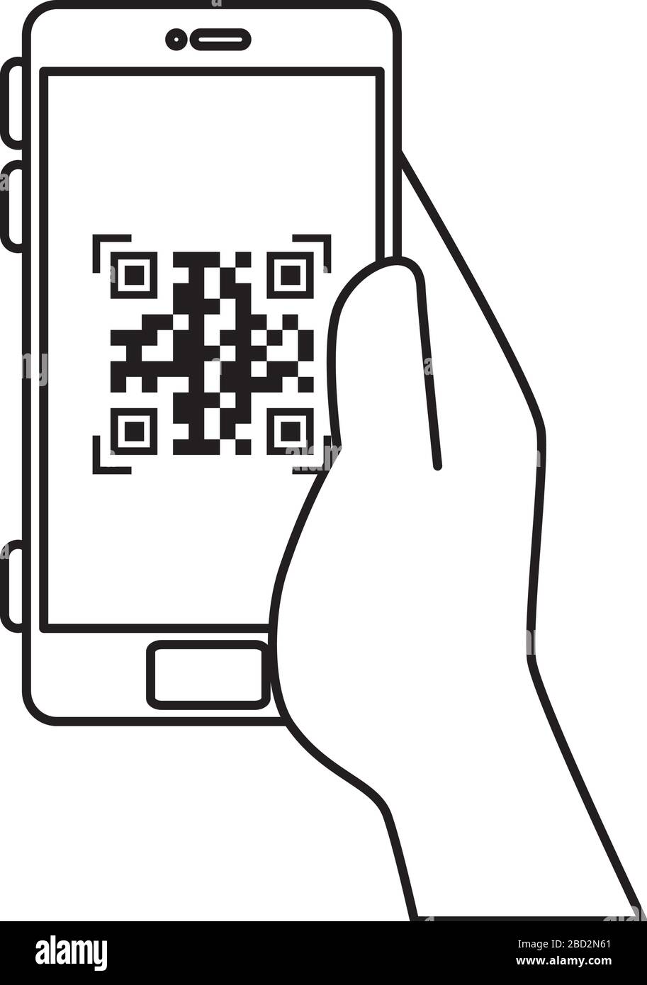 hand and qr code inside smartphone vector design Stock Vector Image ...