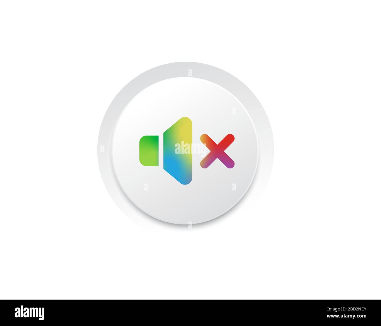 The vector isolated music player volumn mute rainbow gradient icon button Stock Vector Image ...