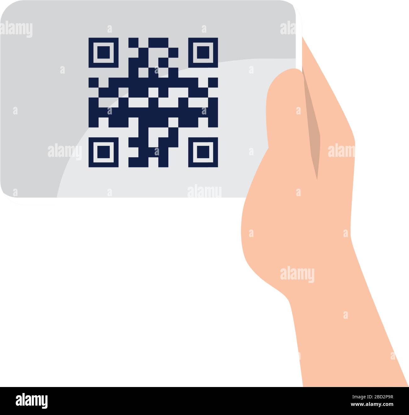 Hand holding qr code over paper vector design Stock Vector Image & Art ...