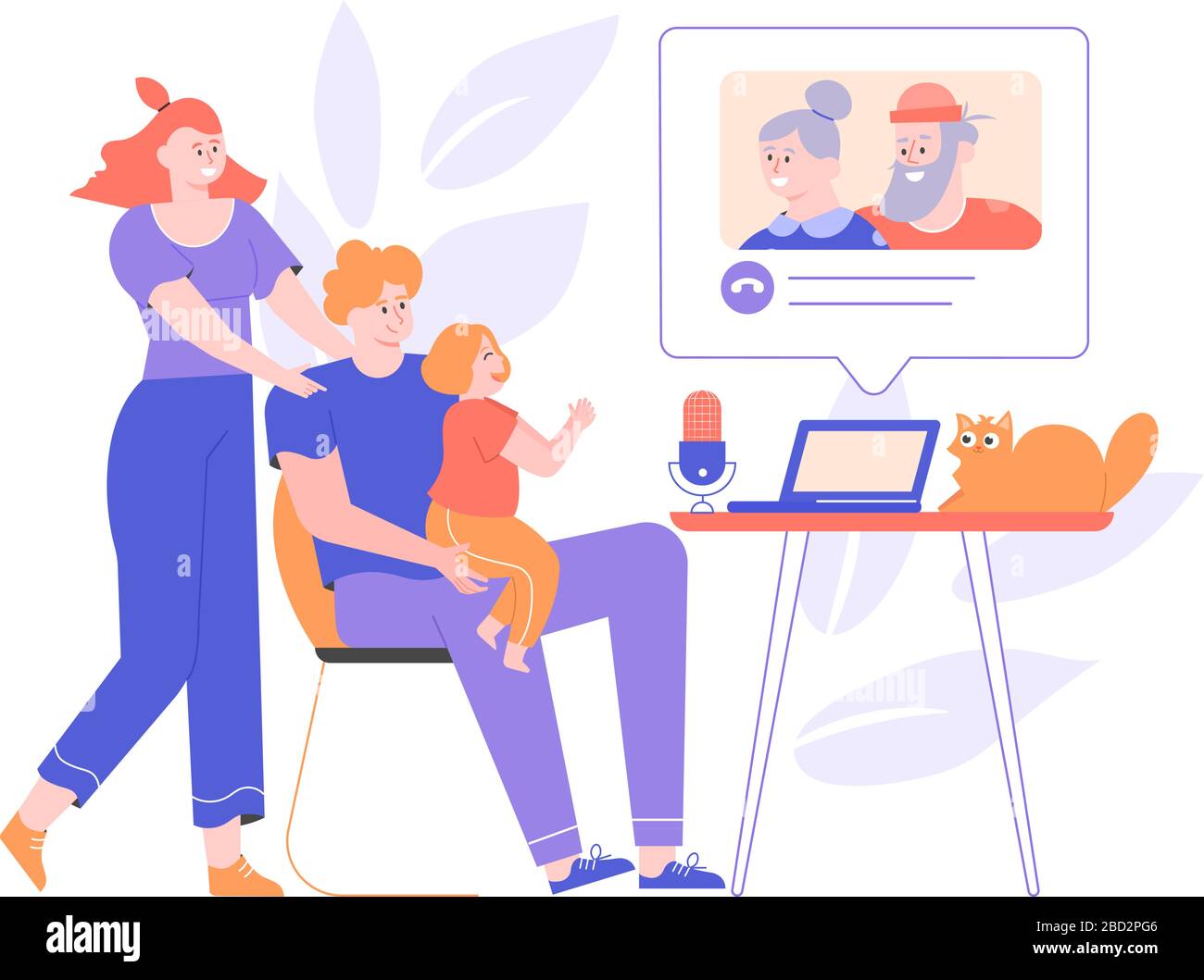 Mother daughter laptop home Stock Vector Images - Alamy