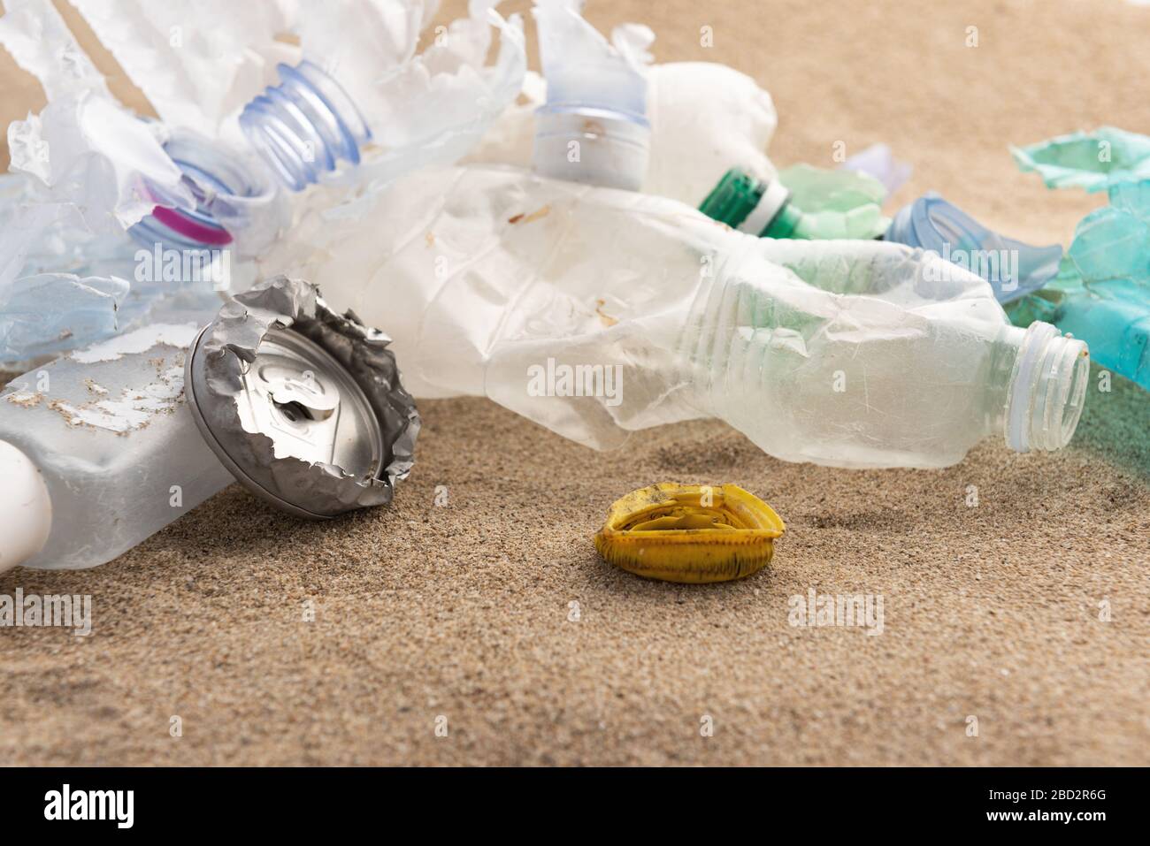Garbage collected on the beach Stock Photo - Alamy