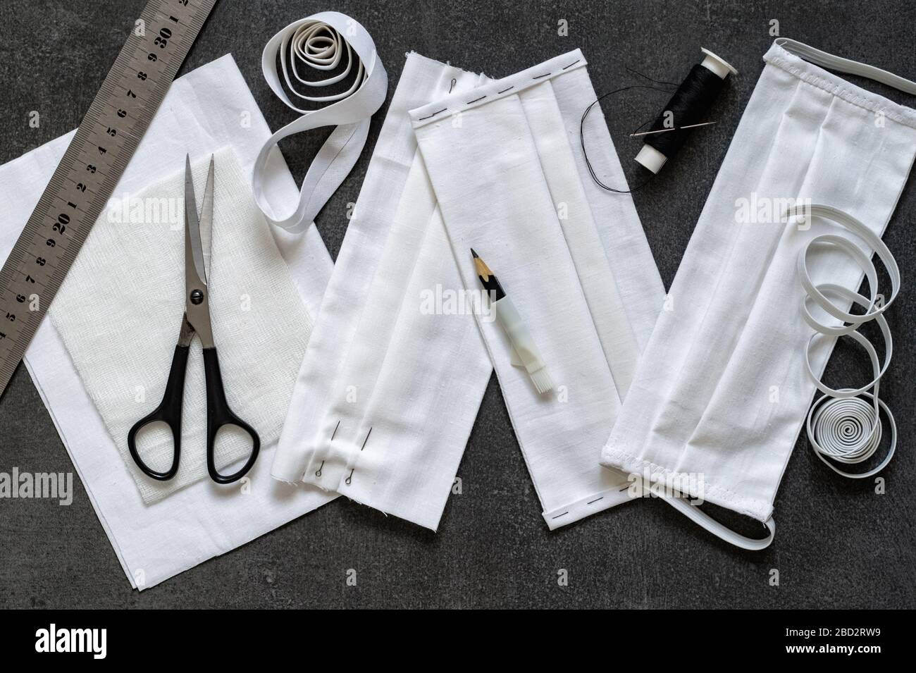 Antivirus protection. Sewing protective masks with his own hands made ...