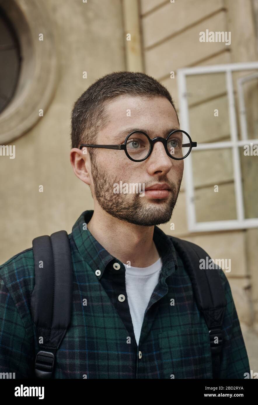 Adult man wearing glasses hi-res stock photography and images - Alamy