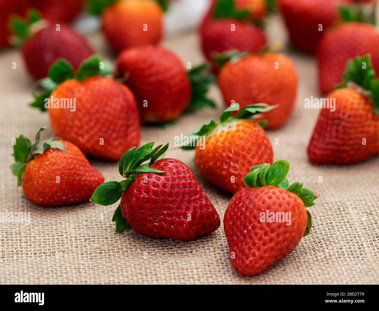 Top view of a group of strawberries Stock Photo - Alamy