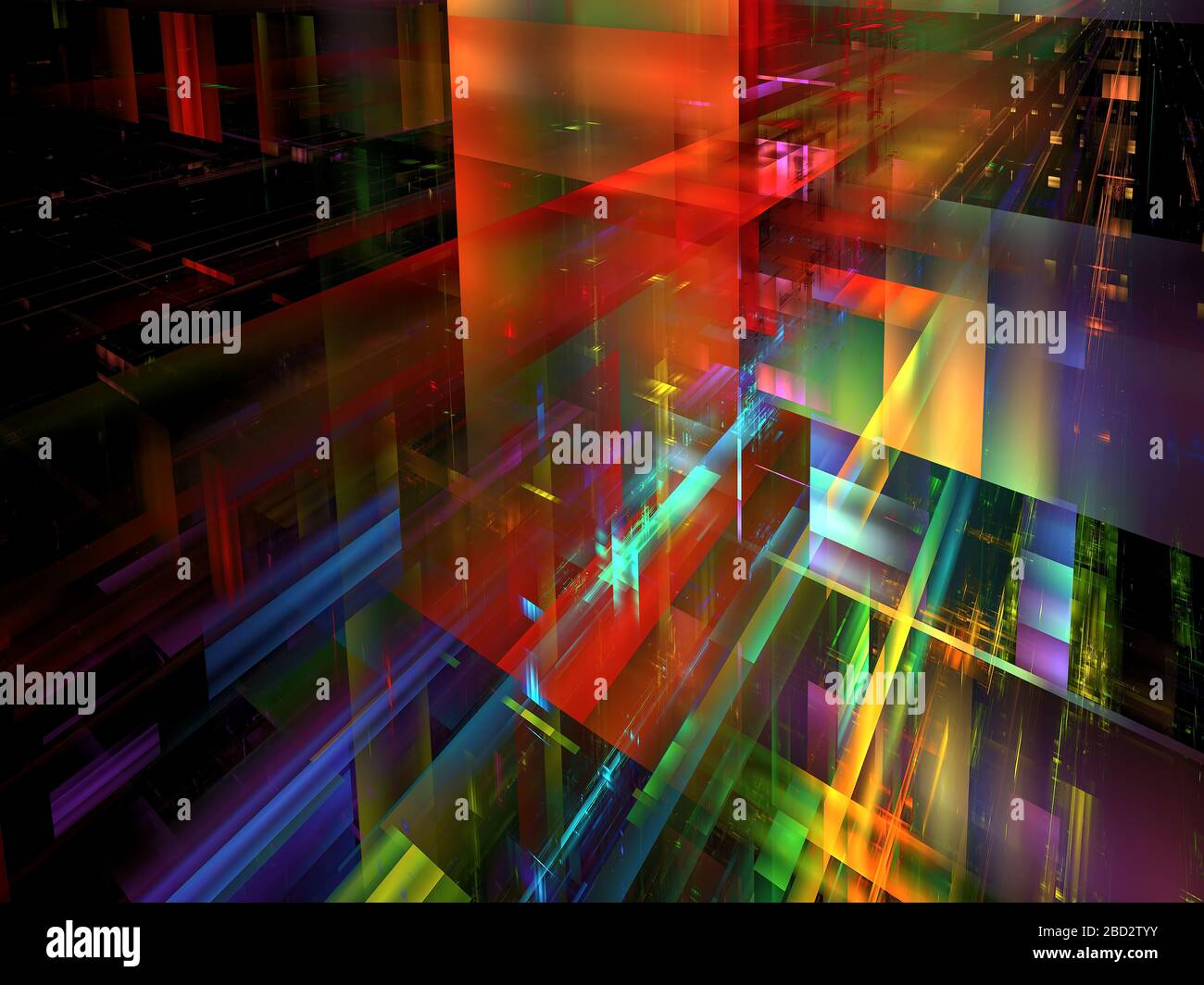 Colourful 3d illustration in technology or sci fi style Stock Photo - Alamy