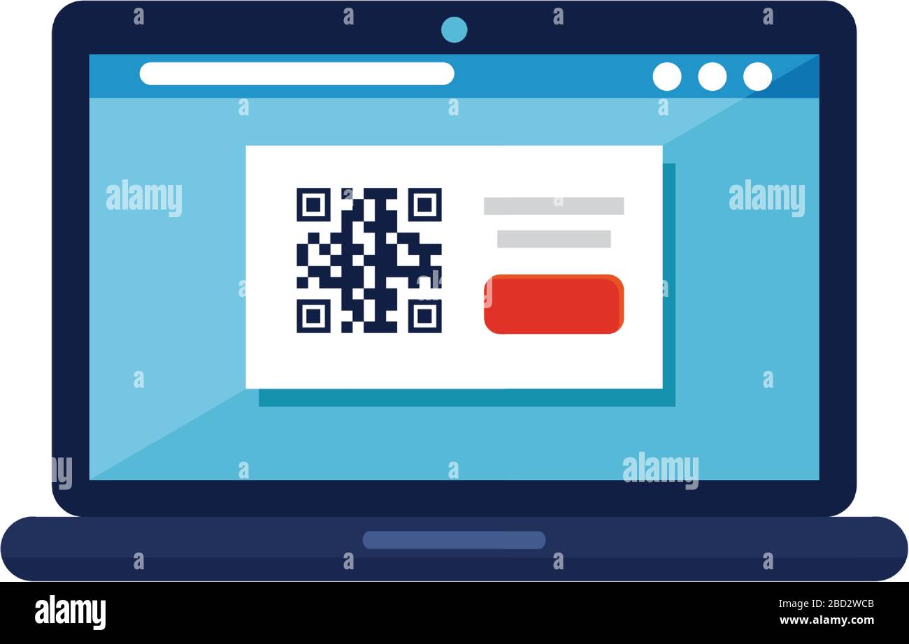 qr code inside laptop vector design Stock Vector Image & Art - Alamy