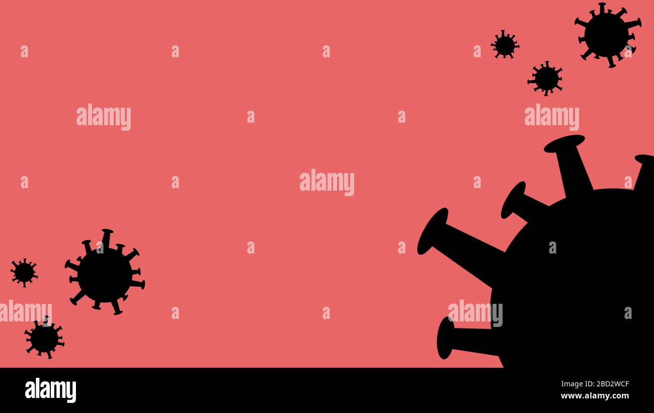 Red virus background with cartoon bacterium Stock Photo - Alamy