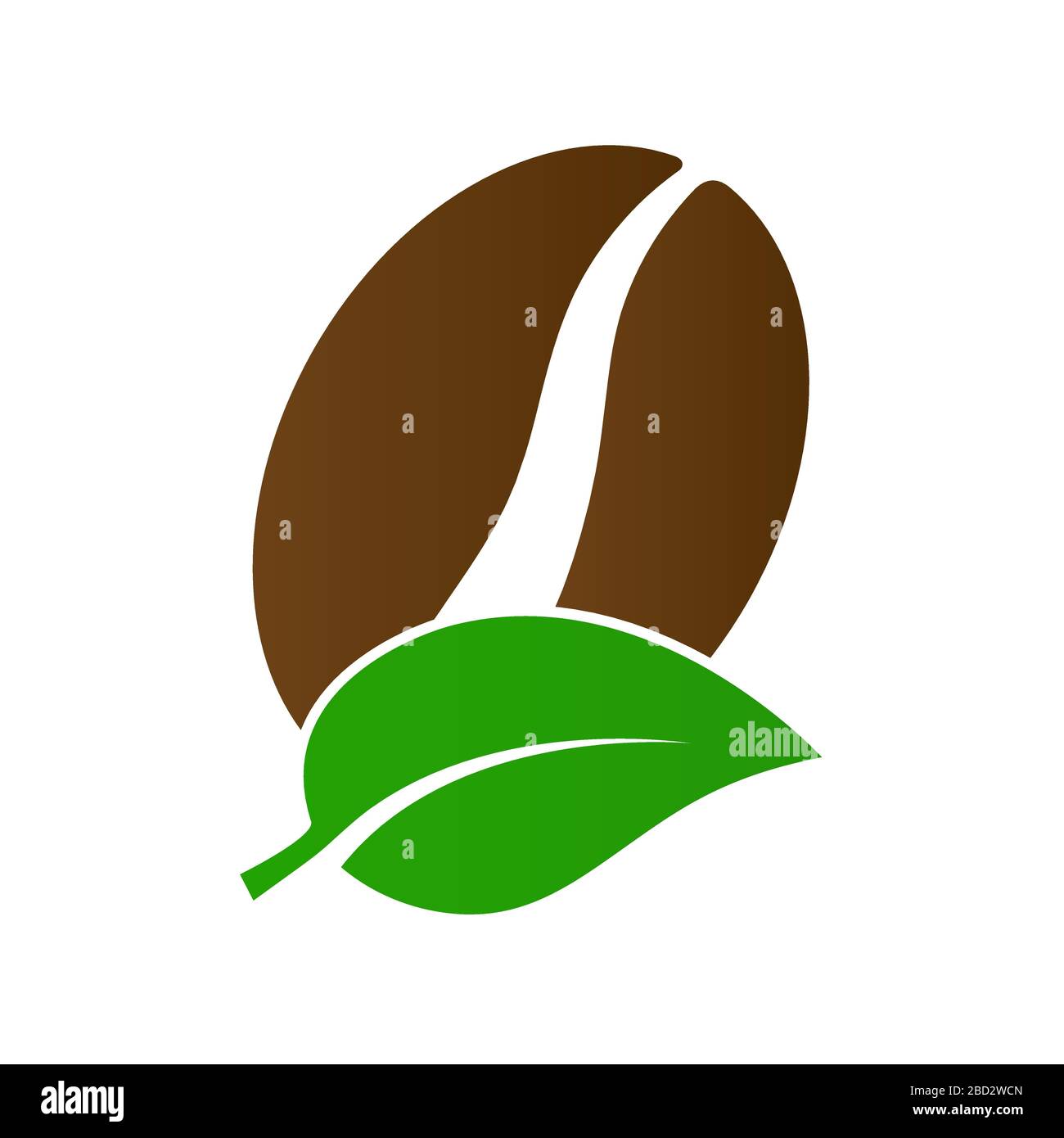 Coffee bean and the leaf of the plant. Stylized vector illustration for ...