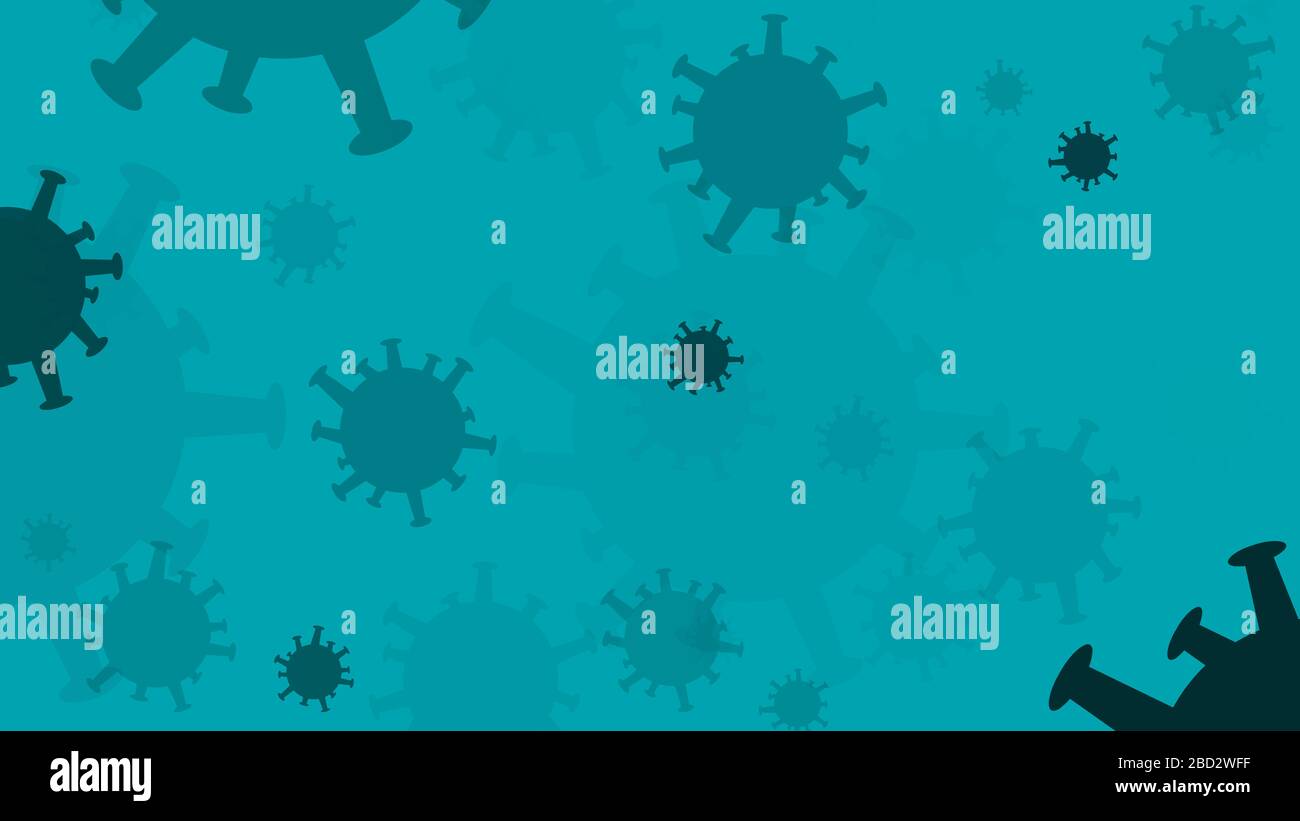 Abstract turquoise background with silhouettes of microbe Stock Photo ...