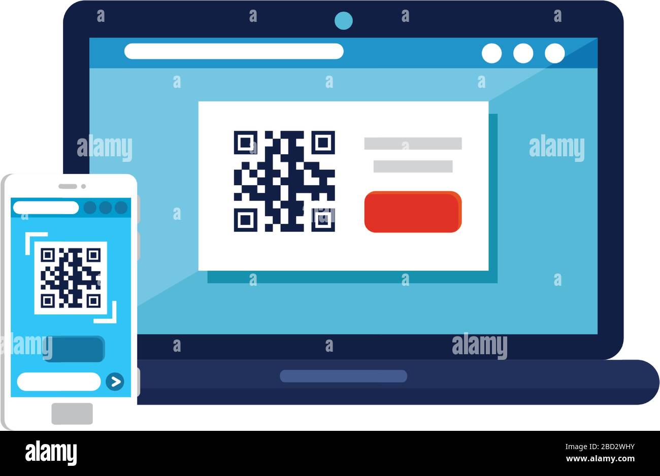 qr code inside laptop and smartphone vector design Stock Vector Image ...