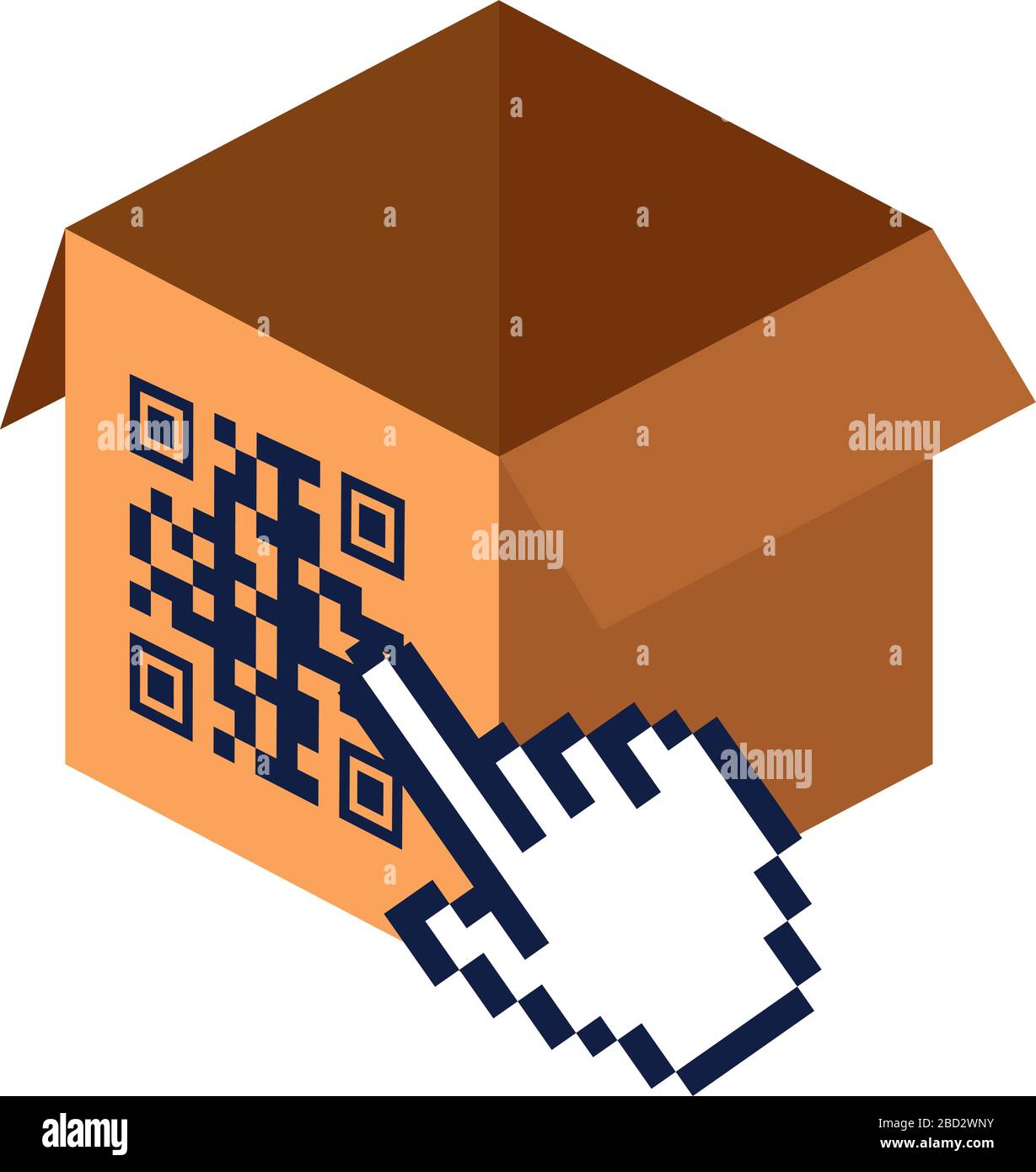 Hand over box Stock Vector Images - Alamy