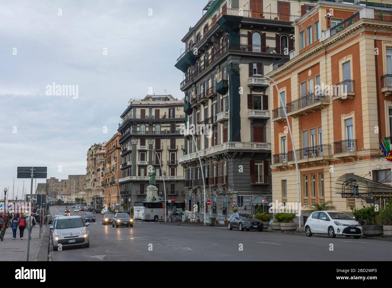 The scenic via Partenope on the the seaside of Naples, Italy Stock ...