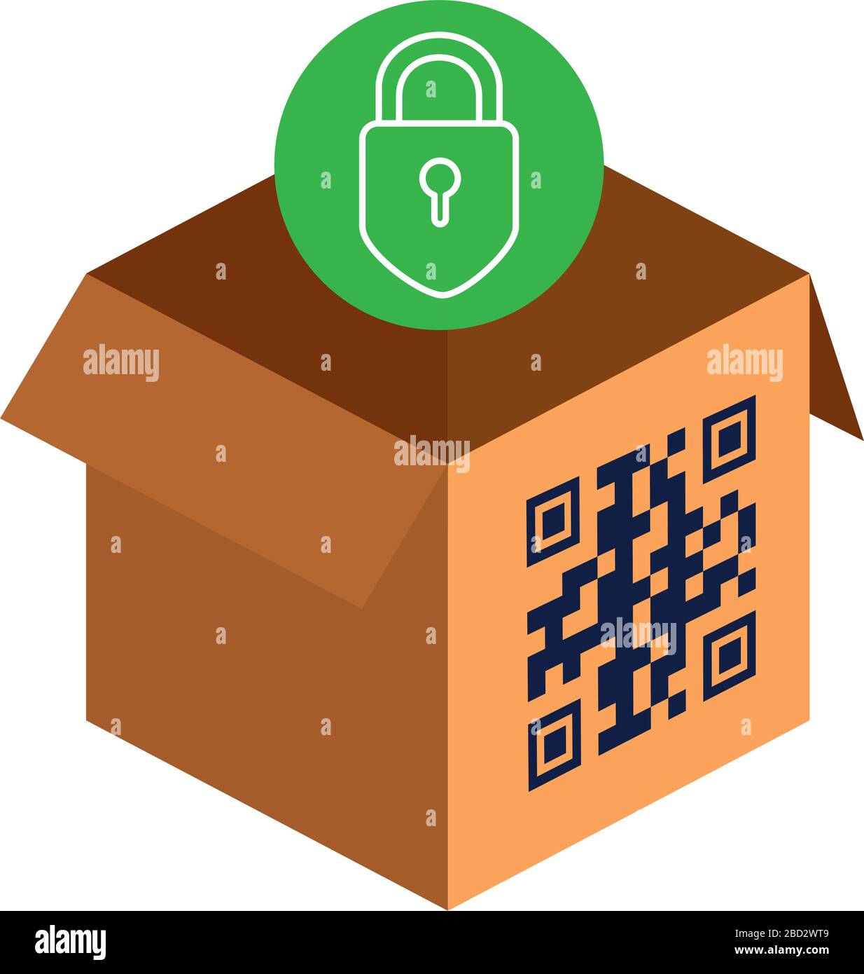 qr code over box and padlock vector design Stock Vector Image & Art - Alamy