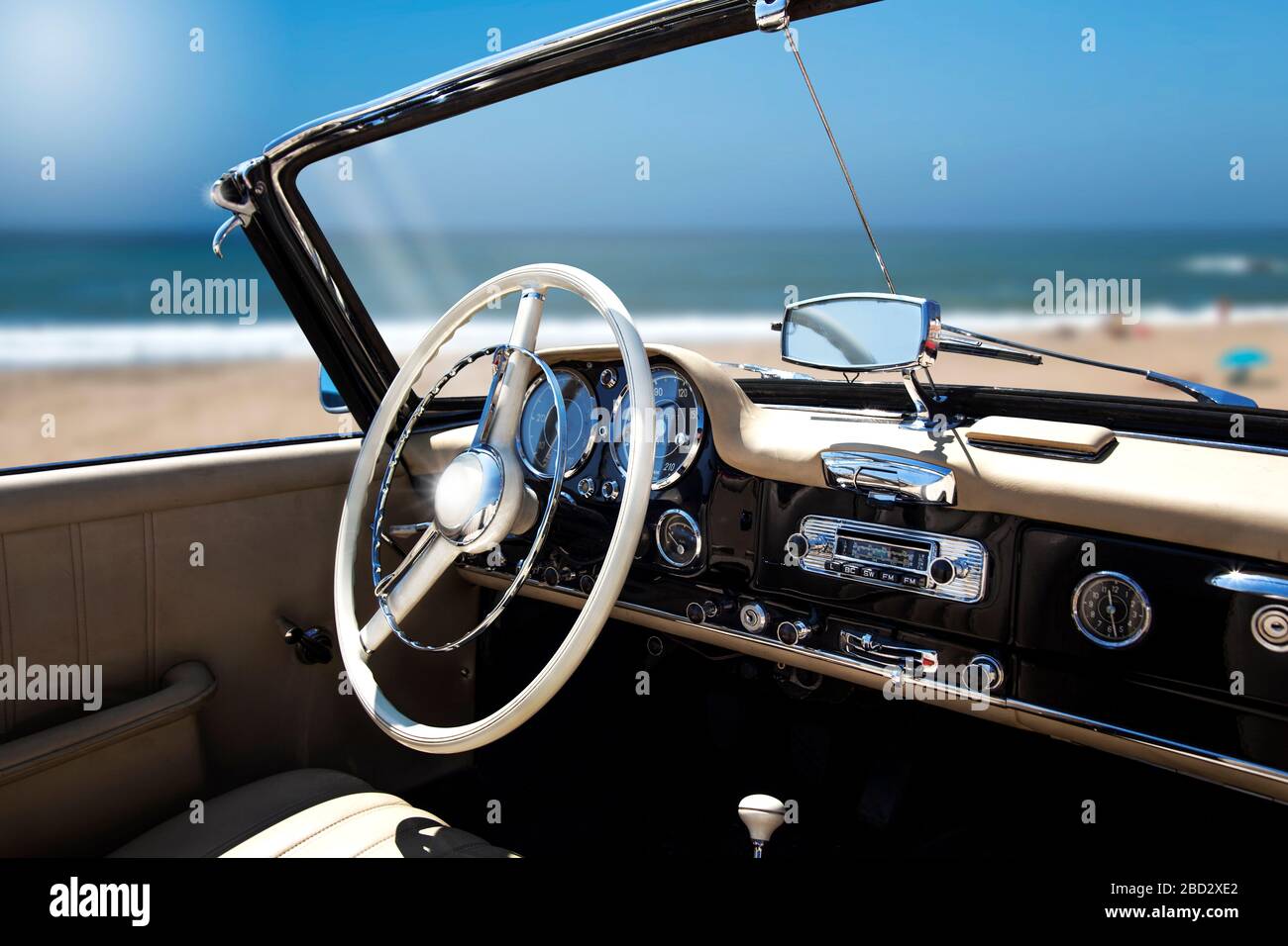 Vintage retro car interior Stock Photo - Alamy