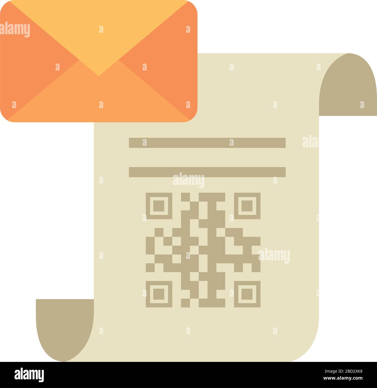 qr code over receipt paper and envelope vector design Stock Vector ...