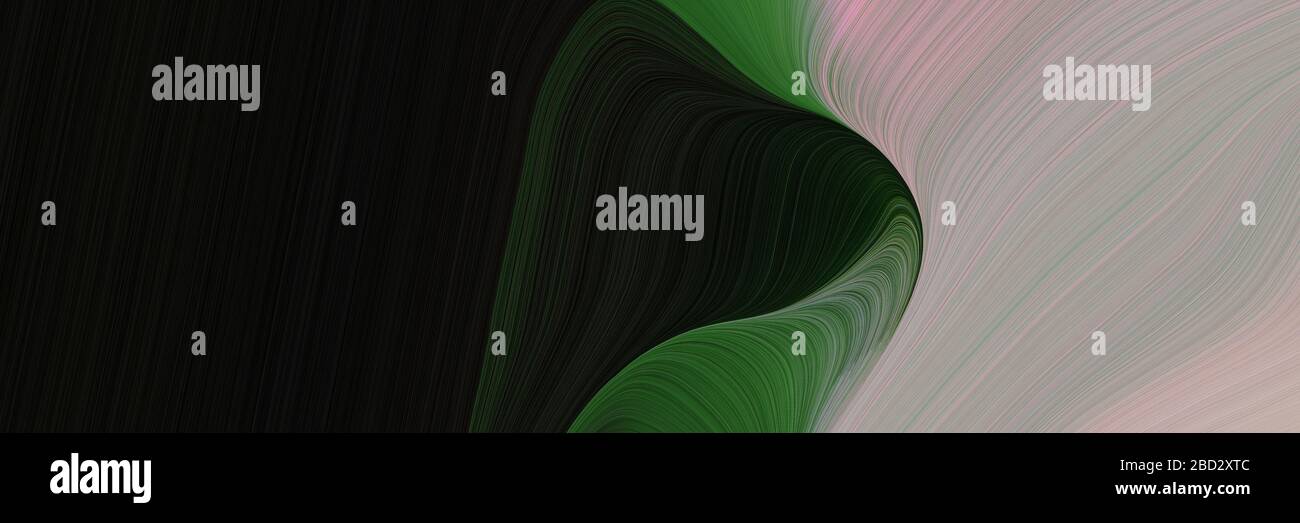 elegant surreal banner design with very dark green, dark gray and dark ...