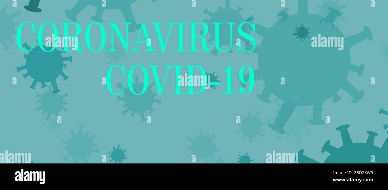 Turquoise coronavirus background with text Stock Photo - Alamy