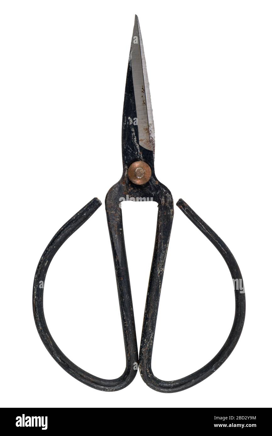 Old fashioned scissors isolated on white background Stock Photo - Alamy