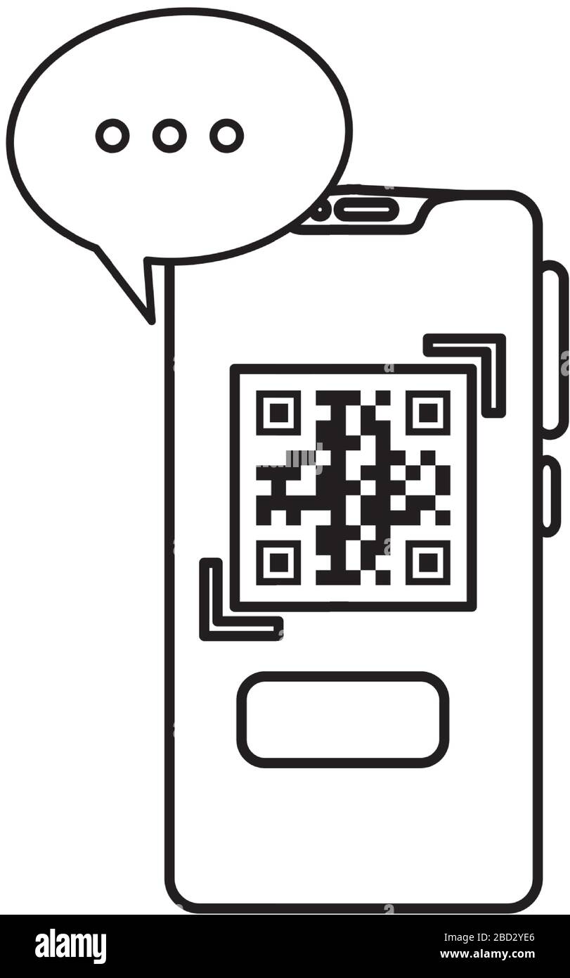 qr code inside smartphone and bubble vector design Stock Vector Image ...