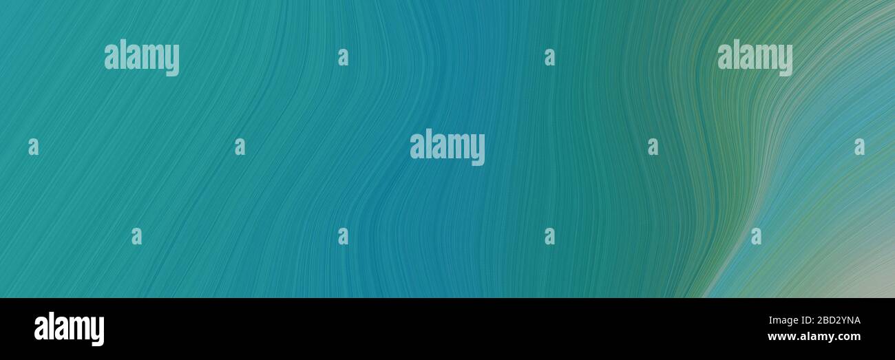 elegant artistic horizontal header with teal blue, dark cyan and light ...