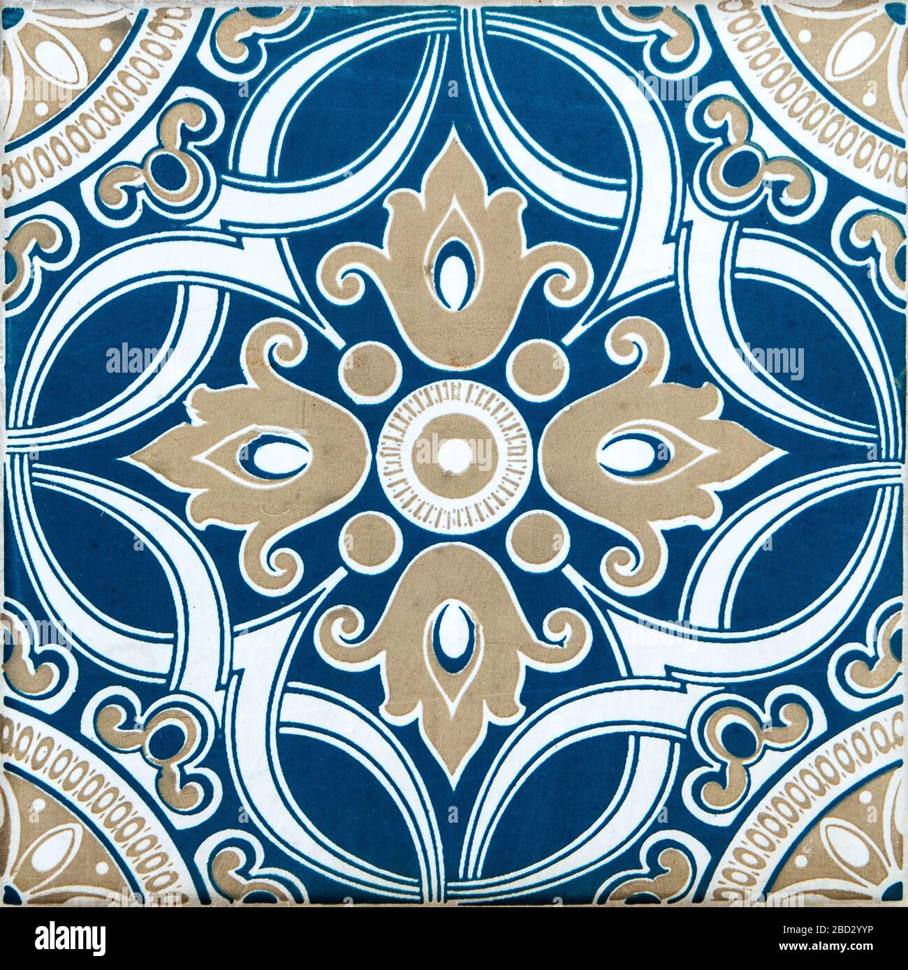 Traditional spanish ceramic tiles in yellow, white and blue Stock Photo ...