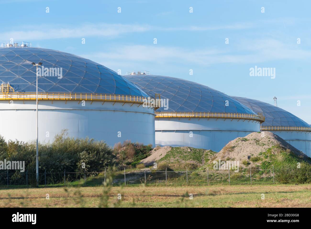 several large storage tanks for petrol in the Rotterdam Port Stock ...