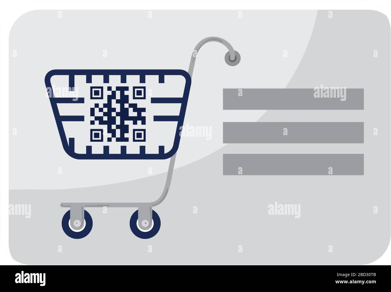 bar code inside shopping cart and receipt paper vector design Stock ...